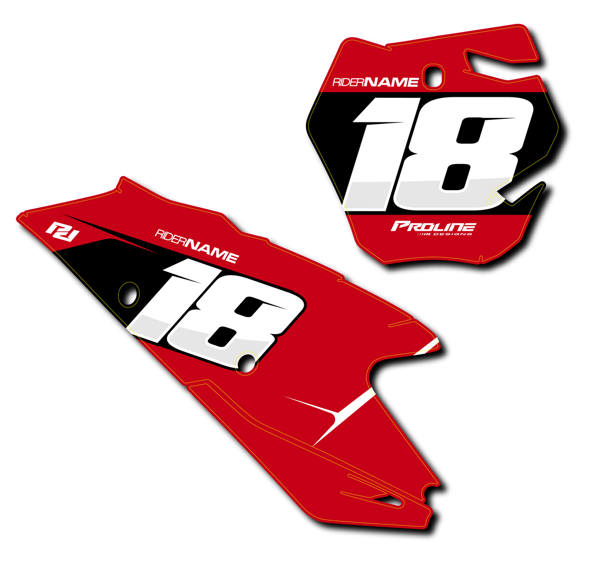 Proline 'Clean Black' Number Plates – Proline Designs Mx